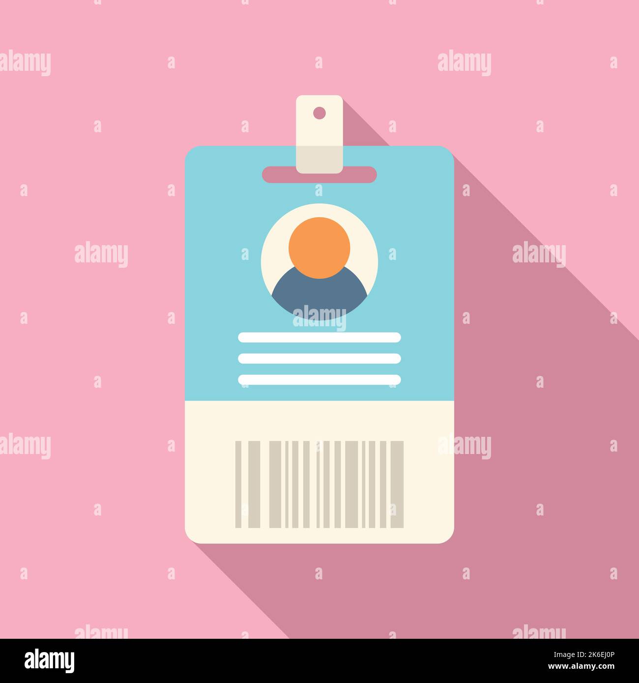Personal id card icon flat vector. Pass office. Business template Stock ...