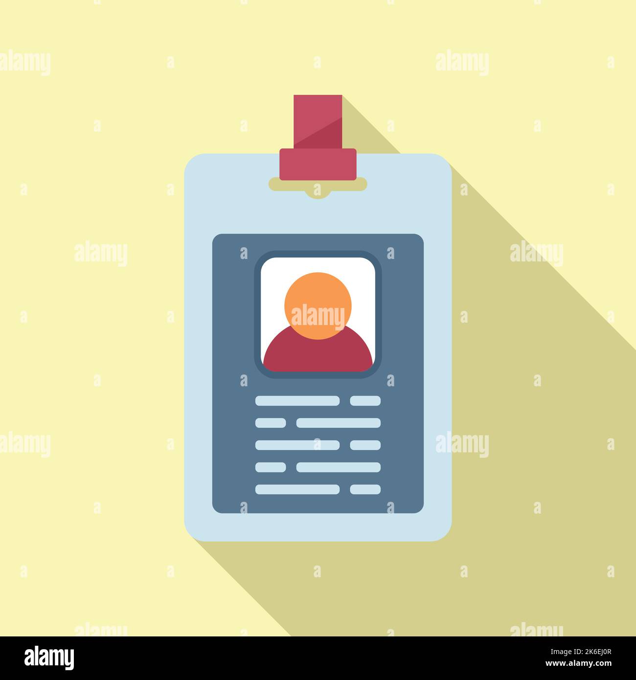 Membership id card icon flat vector. Pass template. Personal plastic ...