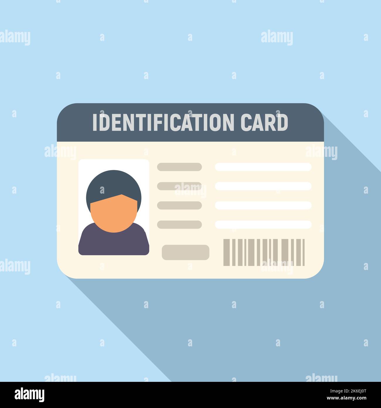 Identification card icon flat vector. Id name. Office access Stock ...