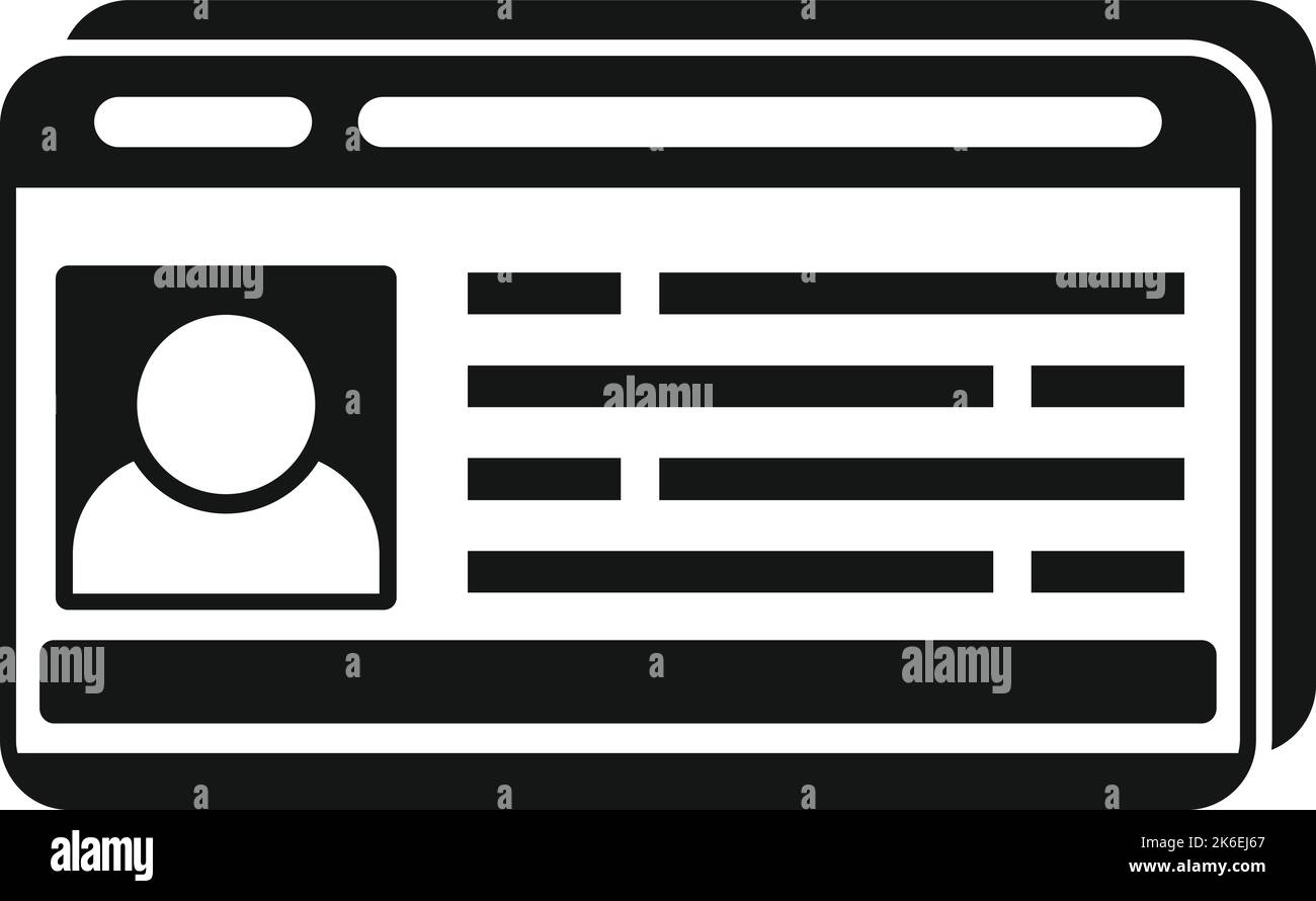 Id card icon simple vector. Name identity. Office access Stock Vector ...