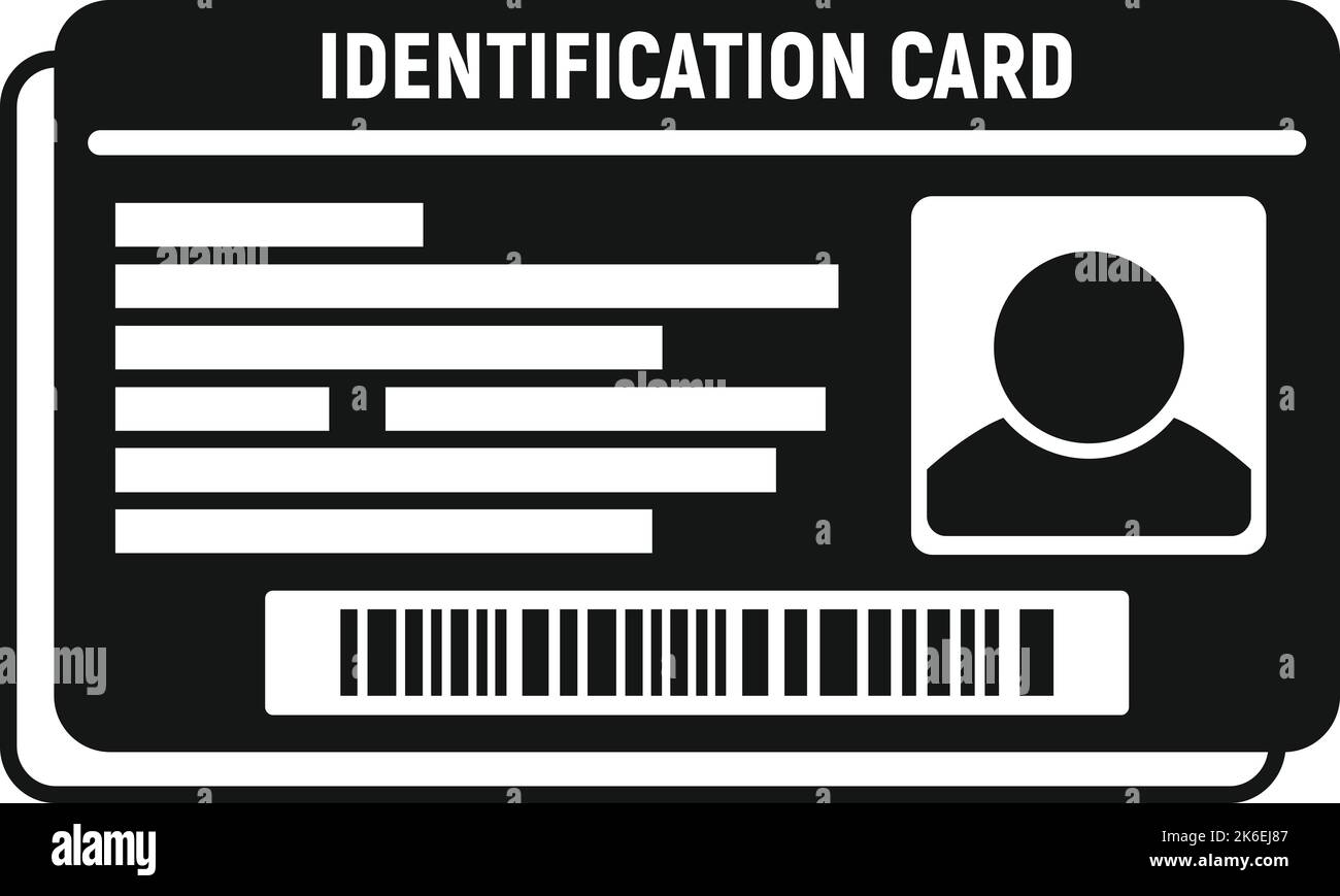 Id card access icon simple vector. Name identity. Office pass Stock ...