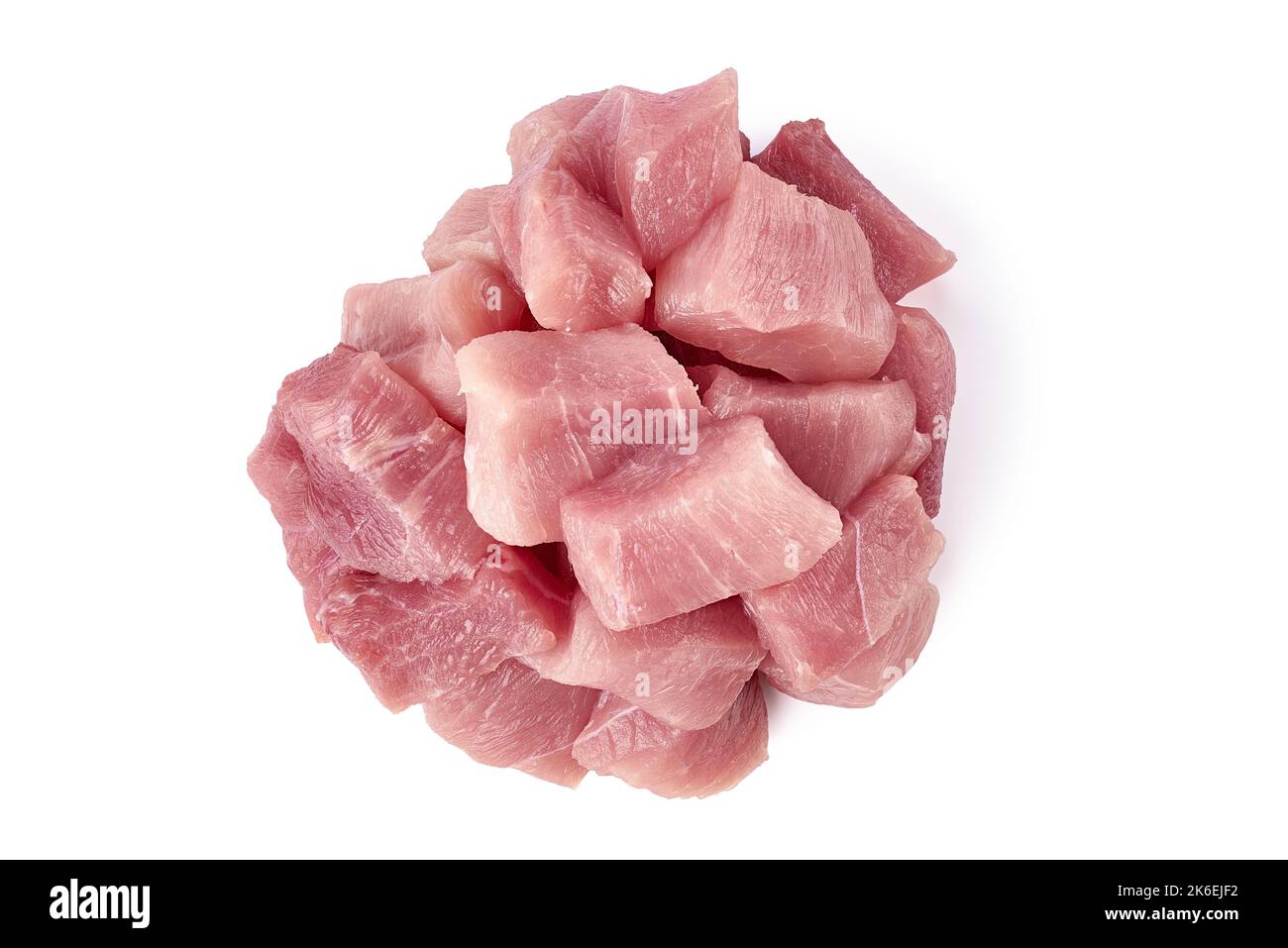 Heap of chopped pork meat on white background Stock Photo - Alamy