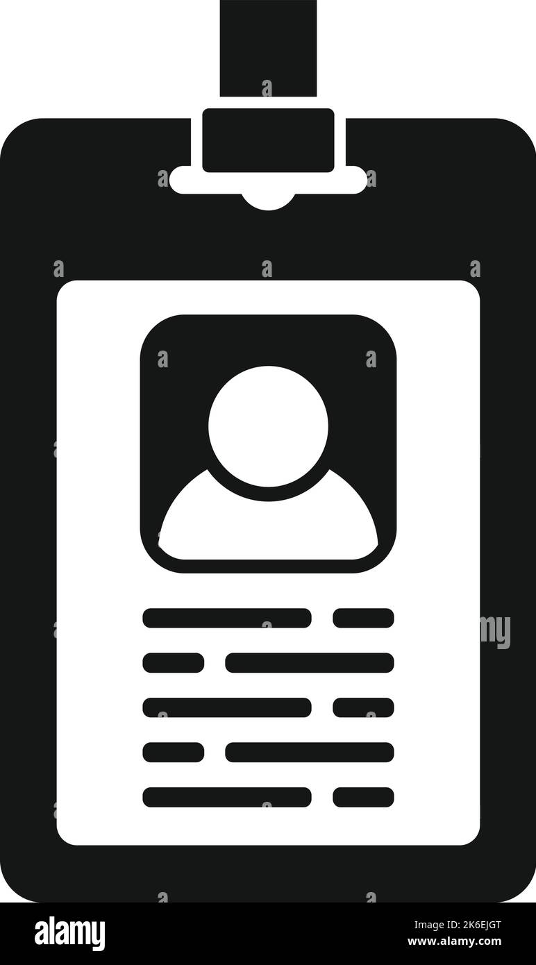 Membership id card icon simple vector. Pass template. Personal plastic ...