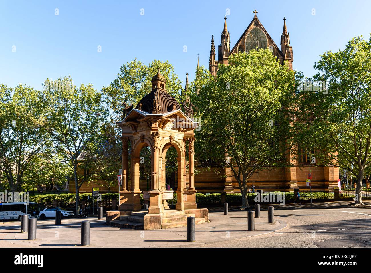 The Frazer Memorial Fountain built in sandstone in a baroque style on ...