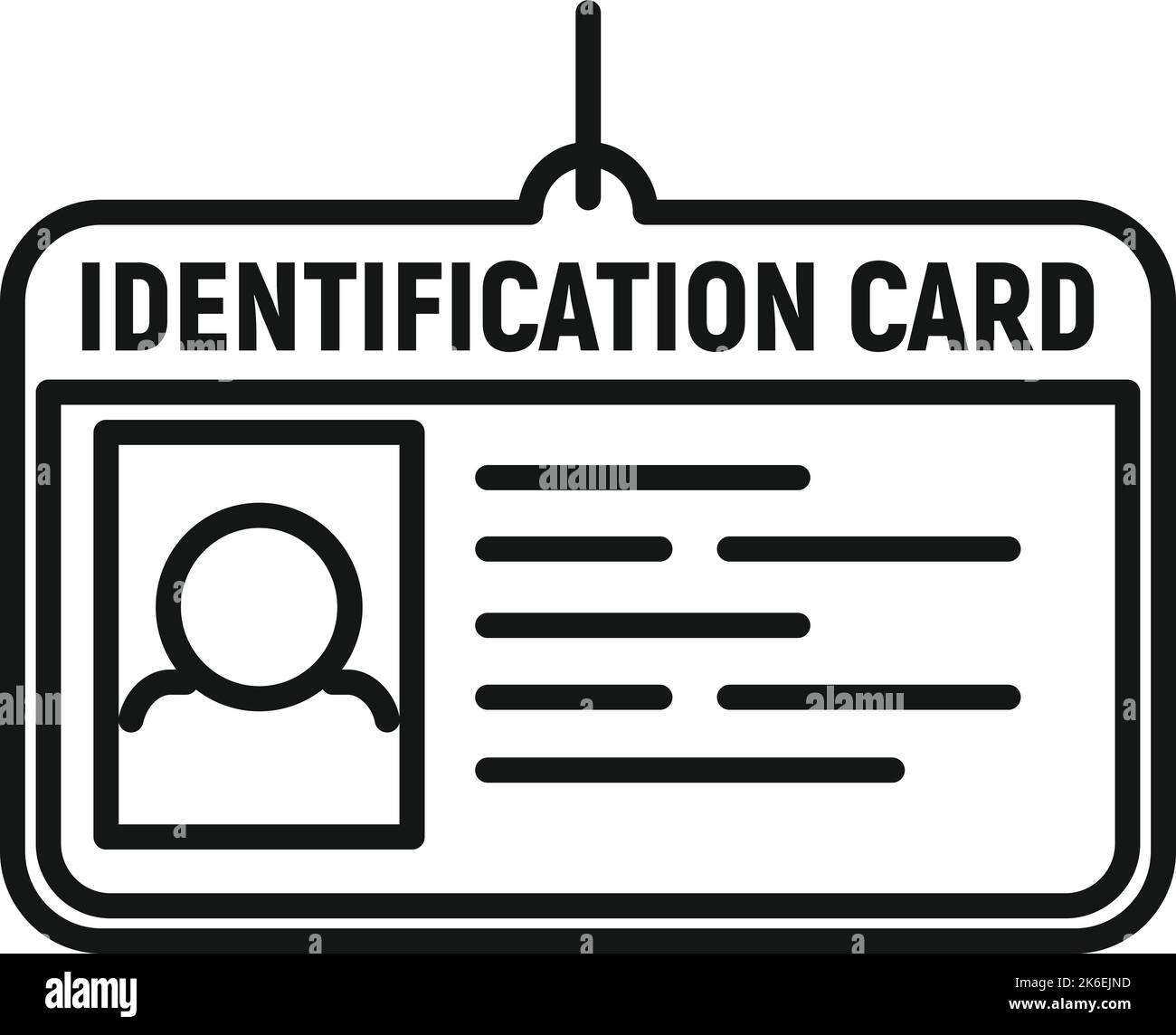 Id card name icon outline vector. Identification badge. Template pass ...