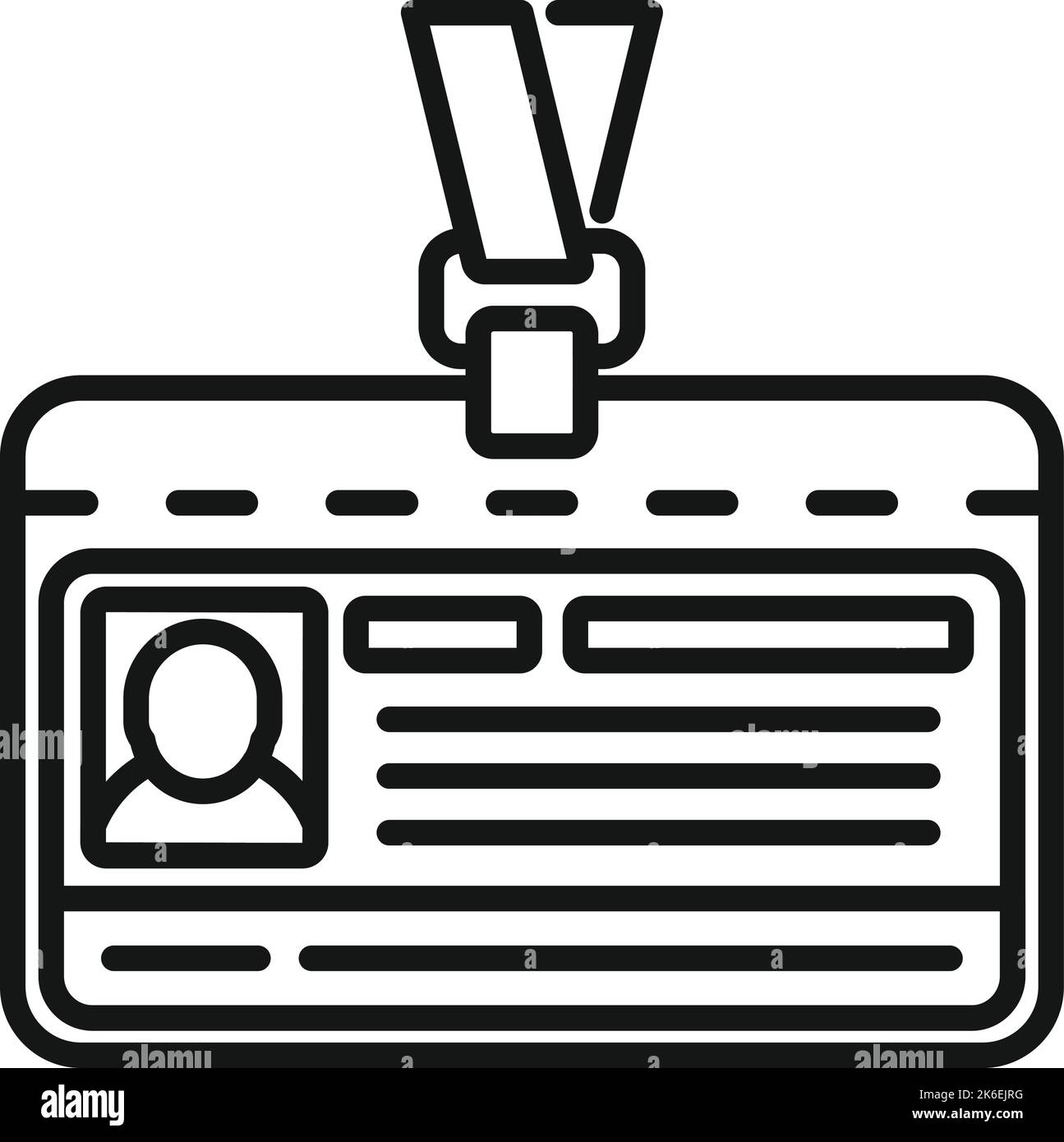 Id card identity icon outline vector. Name photo. Office access Stock ...