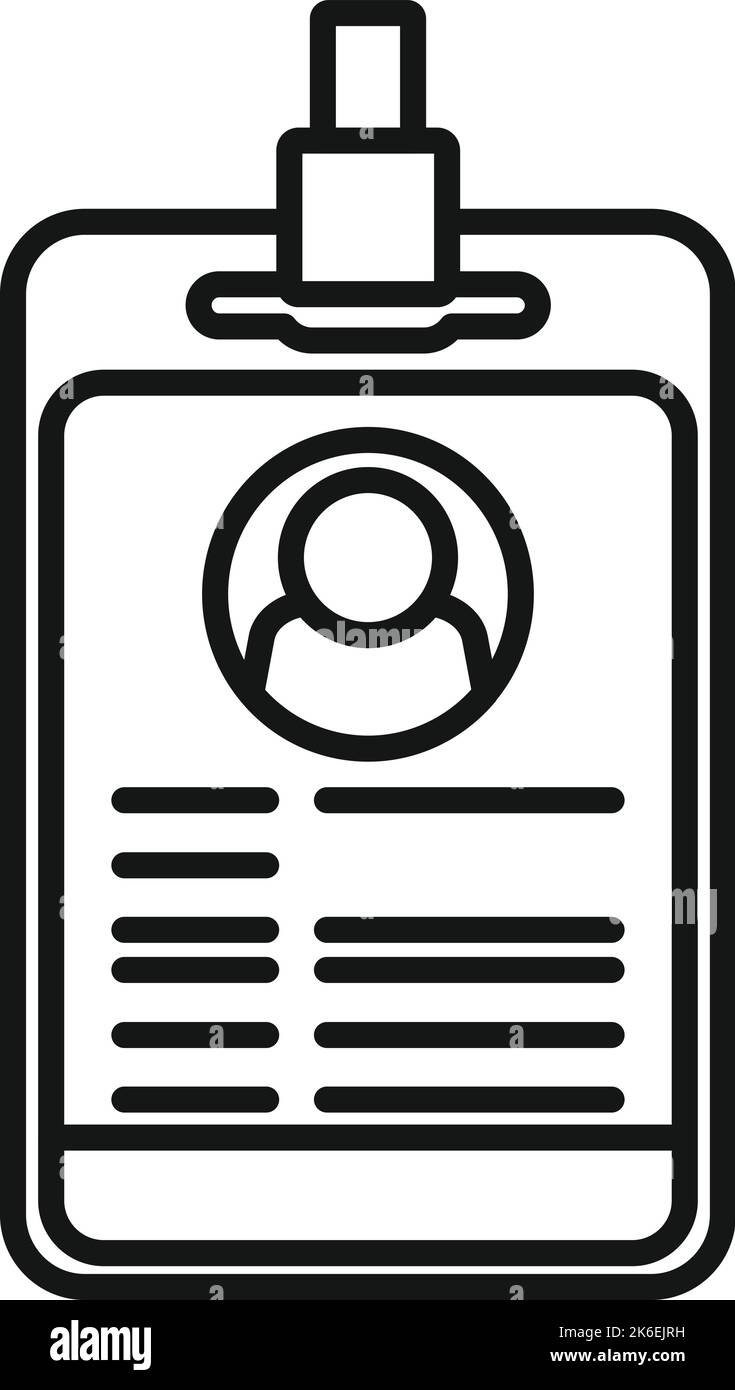 Id card photo icon outline vector. Office pass. Staff company Stock ...