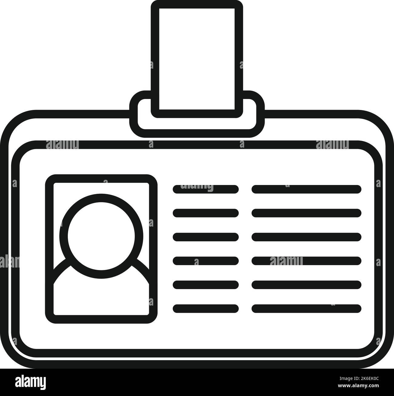 Id card tag icon outline vector. Photo access. Pass template Stock ...