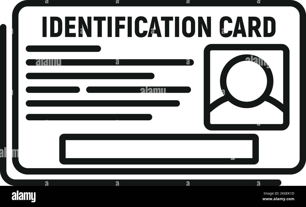 Id card access icon outline vector. Name identity. Office pass Stock ...