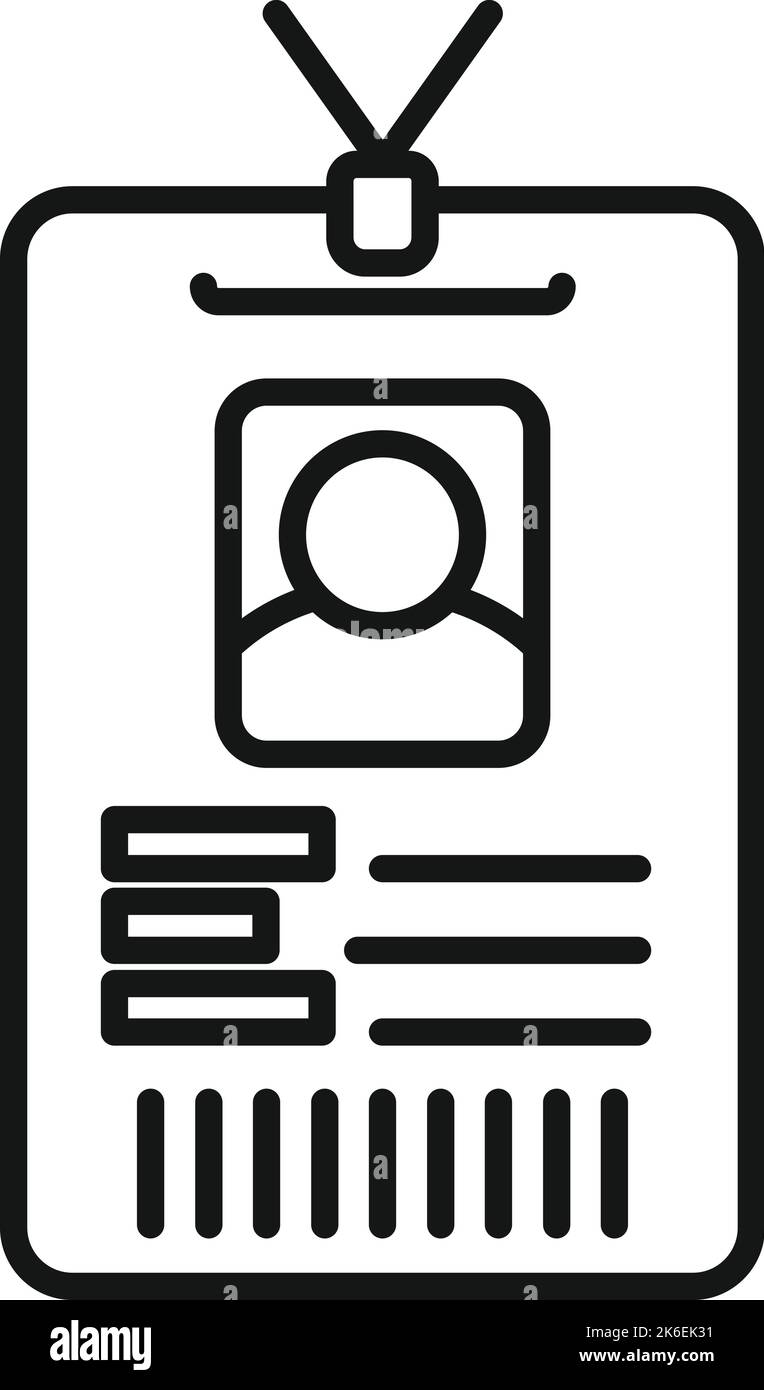 Id card template icon outline vector. Office pass. Staff personal Stock ...