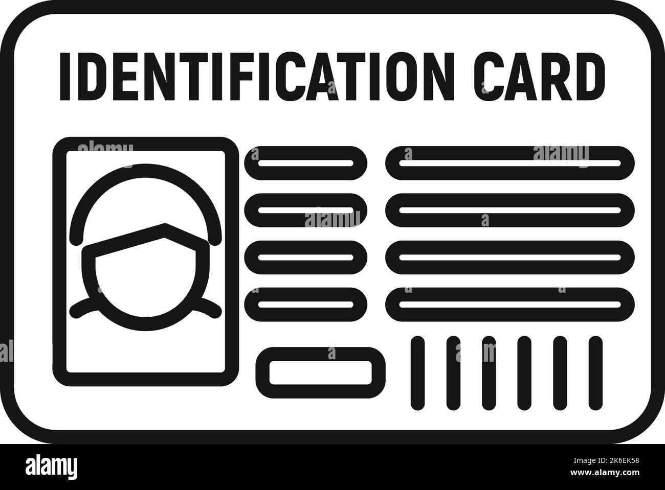 Identification card icon outline vector. Id name. Office access Stock ...