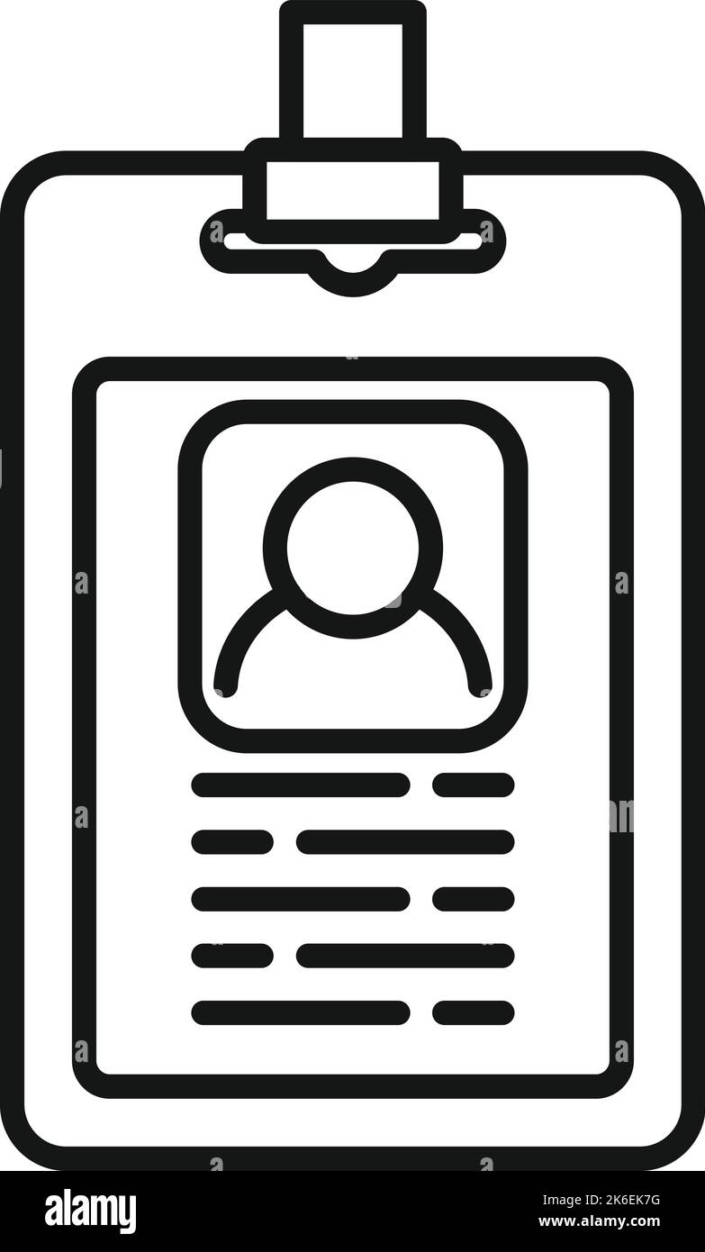 Membership id card icon outline vector. Pass template. Personal plastic ... Membership id card icon outline vector. Pass template. Personal plastic ...