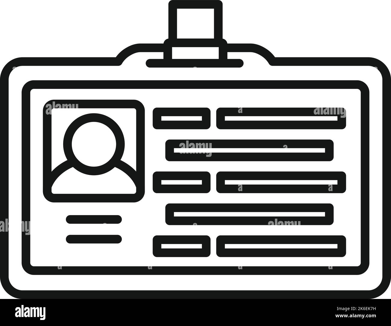 Corporate id card icon outline vector. Name identity. Badge access ...