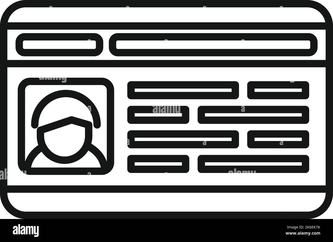 Lanyard id card icon outline vector. Access badge. Photo template Stock ...