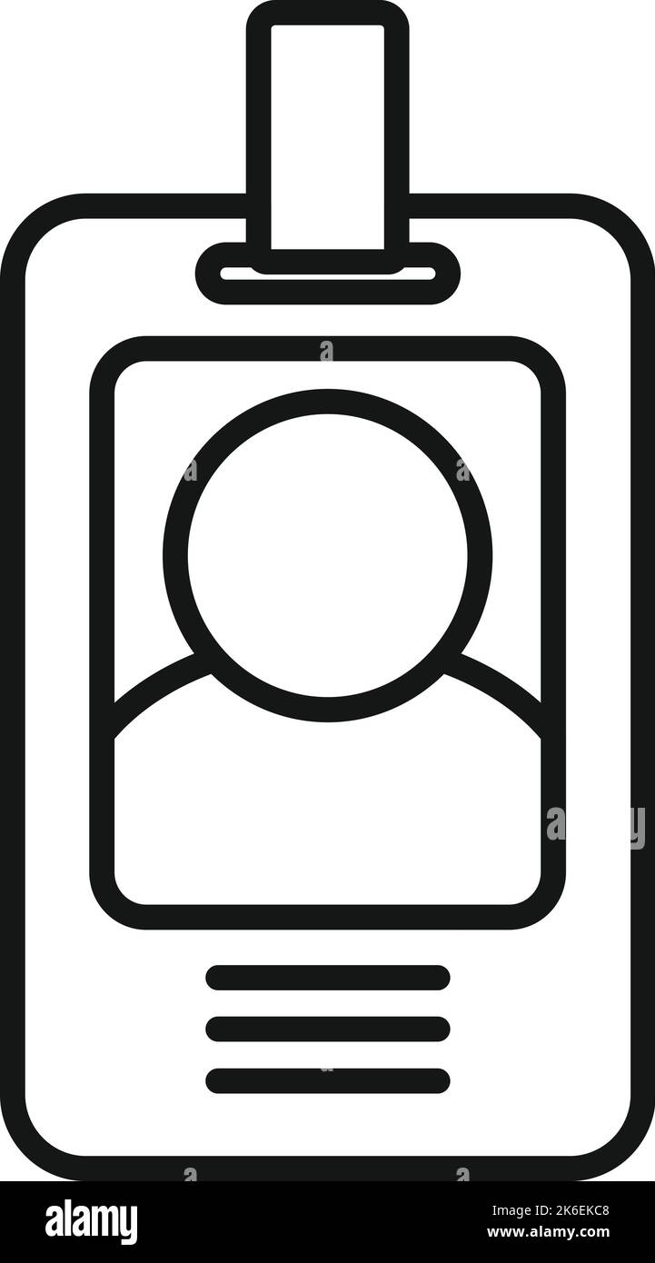 Business id card icon outline vector. Office tag. Personal template ...