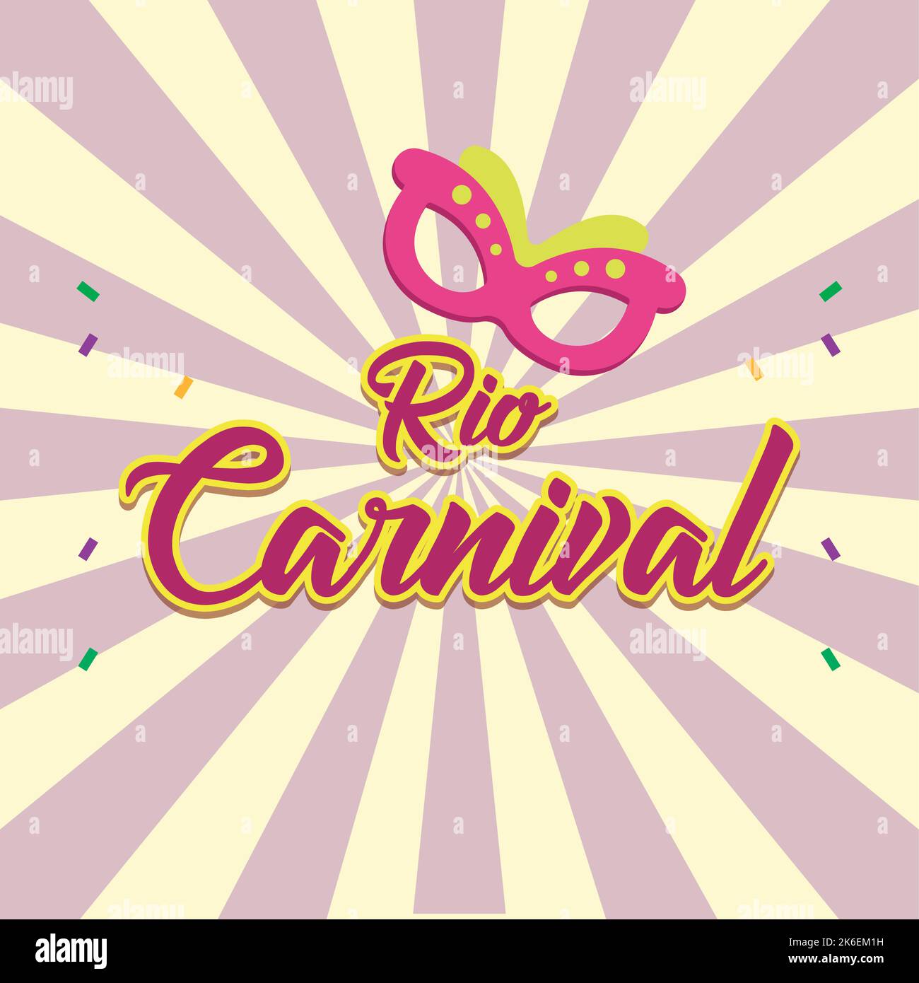 Colored rio de janeiro carnival poster with traditional mask Vector ...