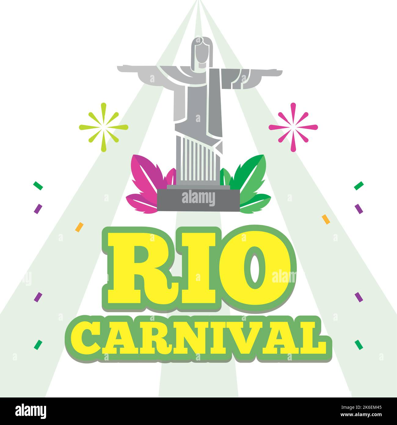 Rio de janeiro carnival poster with famous landmark Vector Stock Vector ...