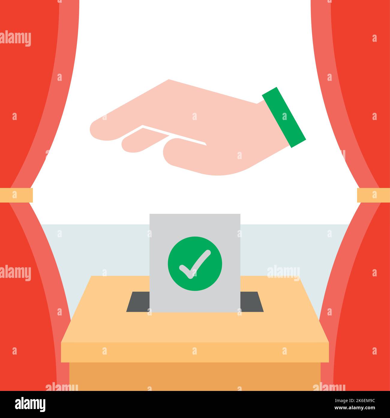 Hand posting a vote on a box Election day Vector Stock Vector Image ...