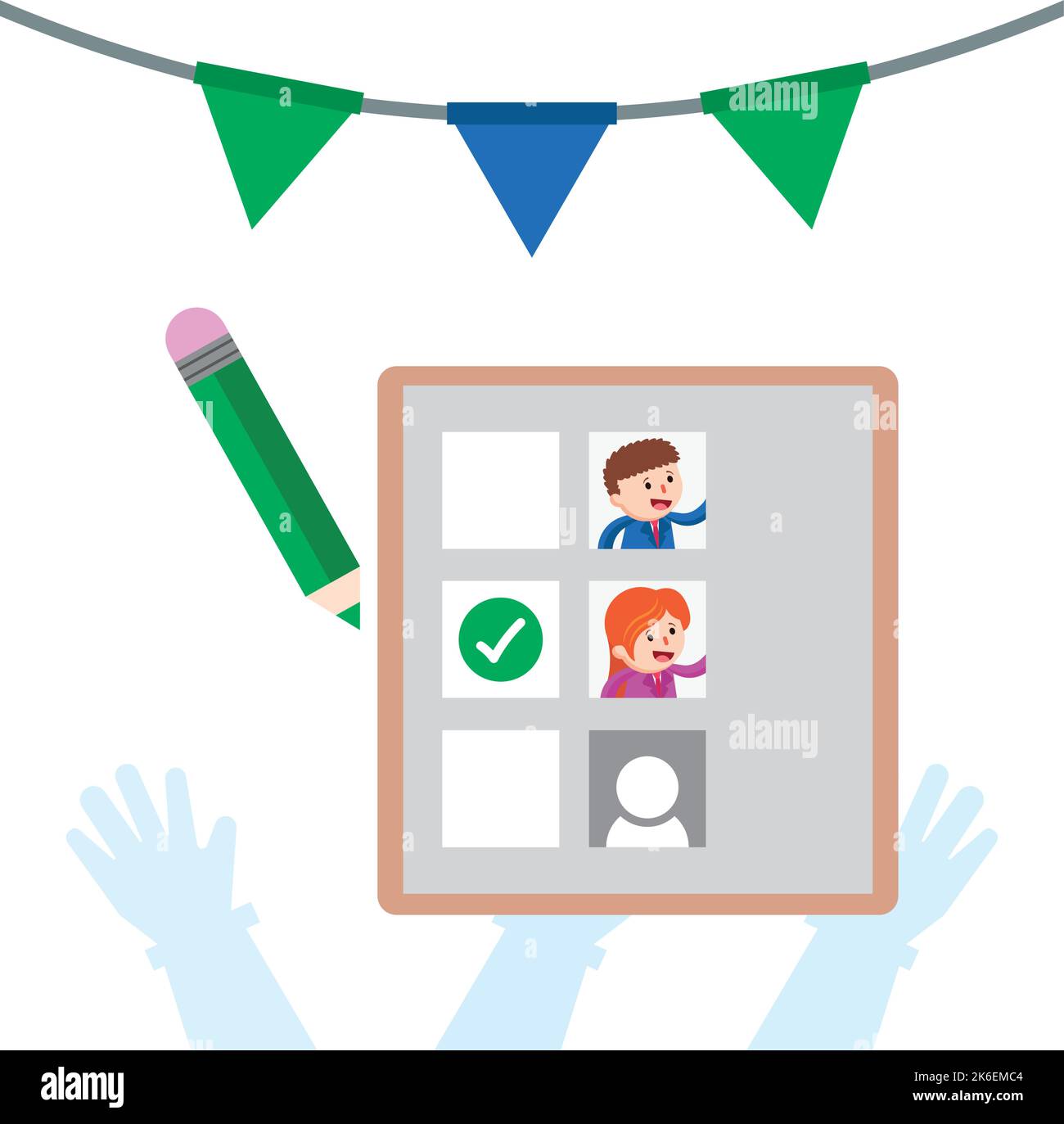 Colored election poll with different candidates Election day Vector ...