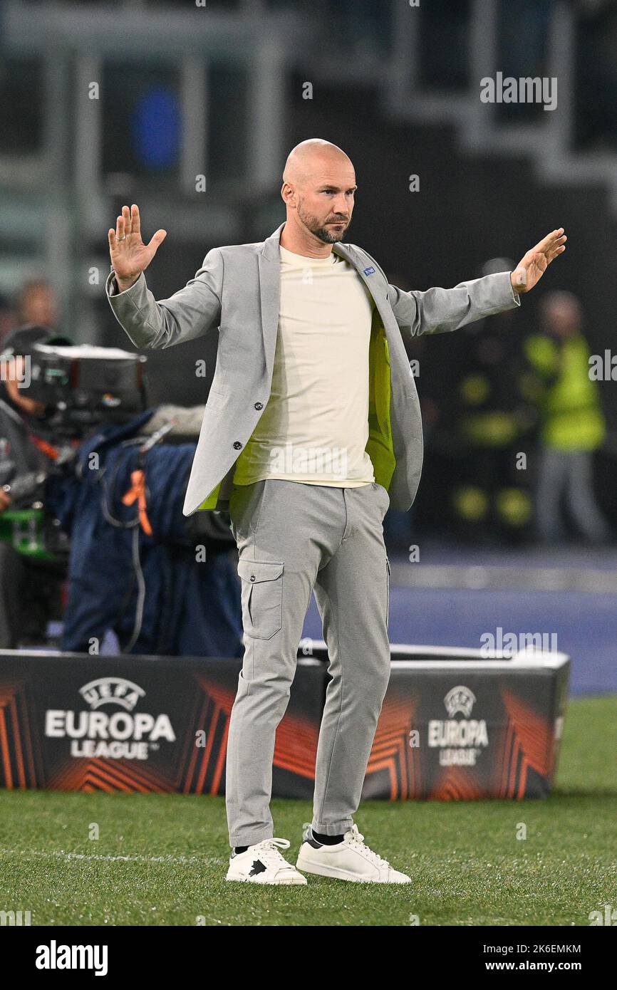 Italy, 13 October 2022, Sturm Graz Trainer Christian Ilzer during UEFA ...