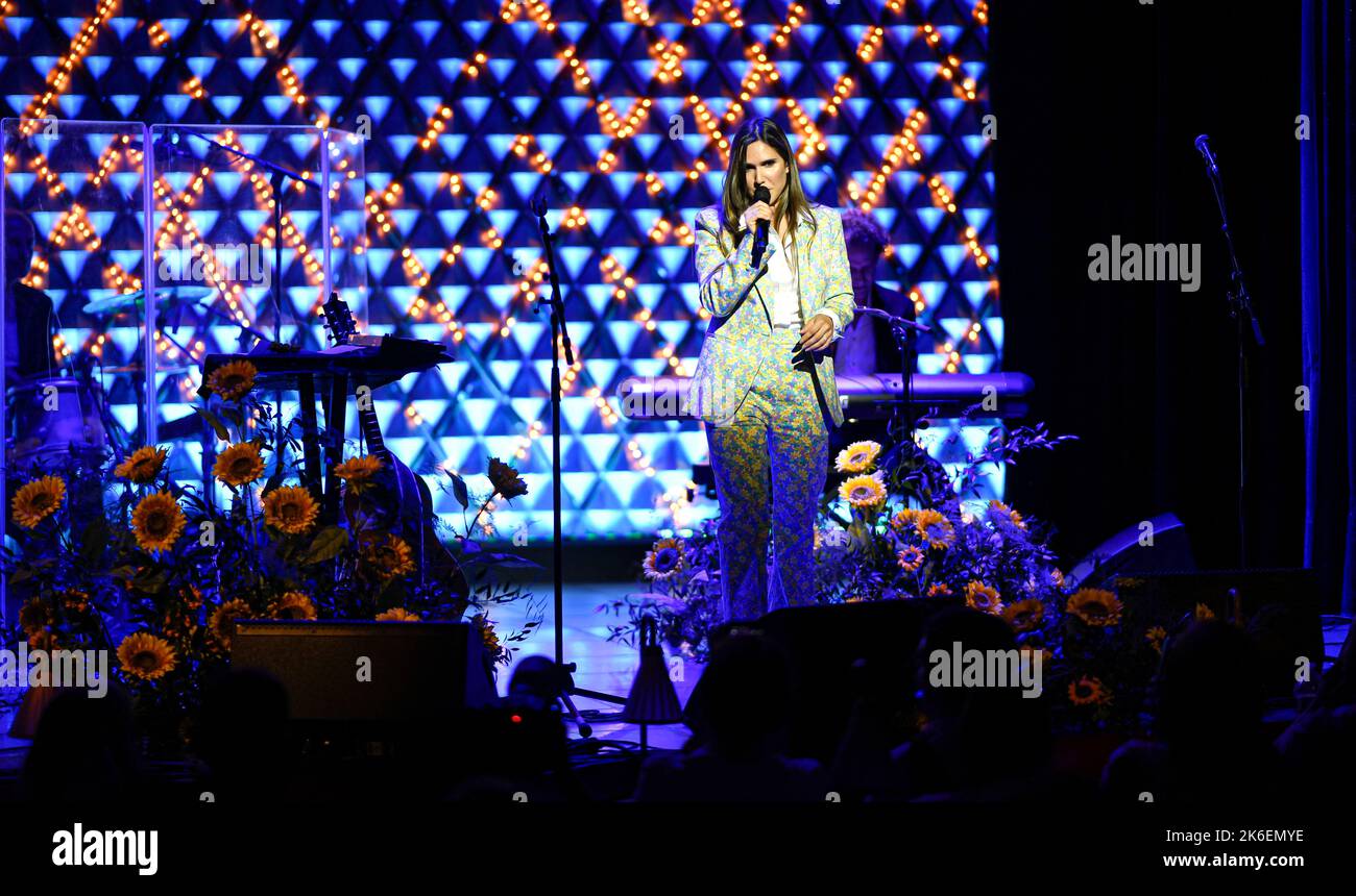 French singer Joyce Jonathan during a concert at La Nouvelle Eve, in ...