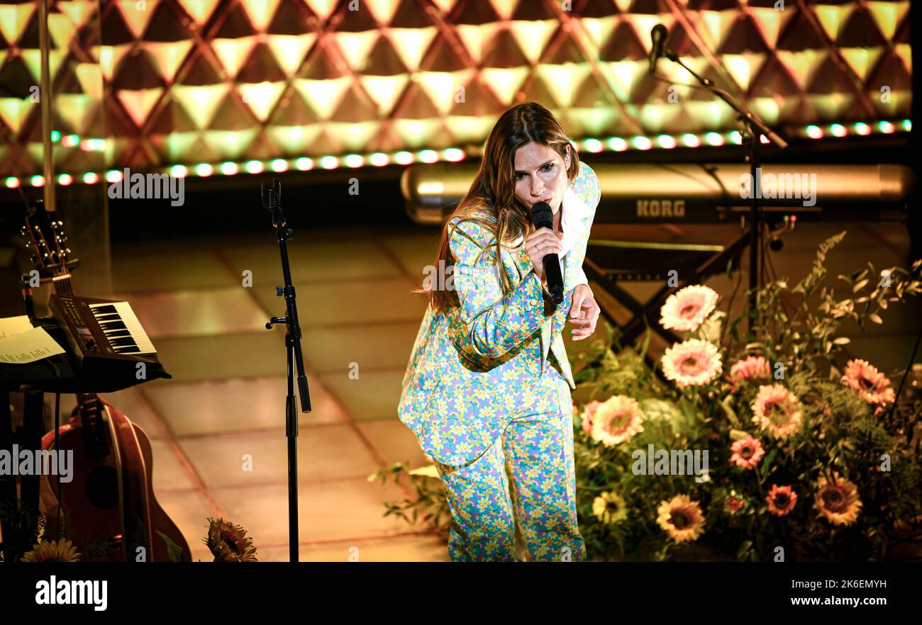 French singer Joyce Jonathan during a concert at La Nouvelle Eve, in ...