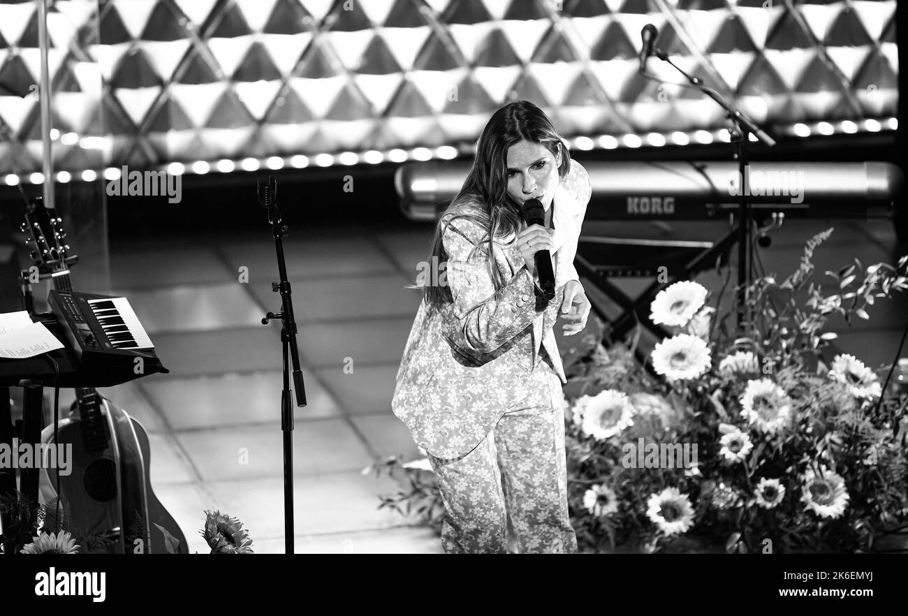 French singer Joyce Jonathan during a concert at La Nouvelle Eve, in ...