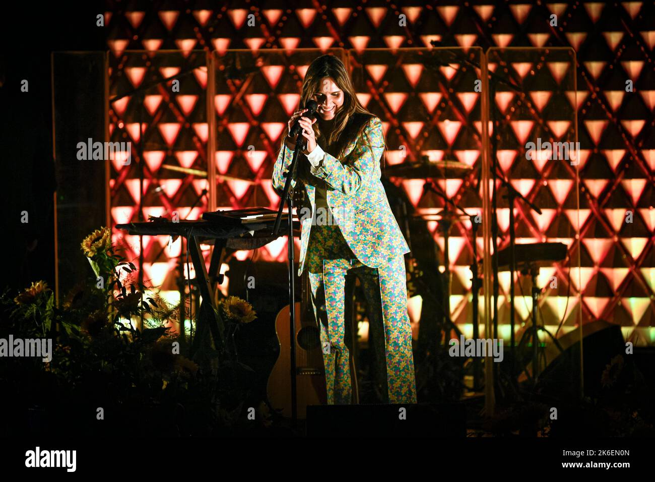 French singer Joyce Jonathan during a concert at La Nouvelle Eve, in ...