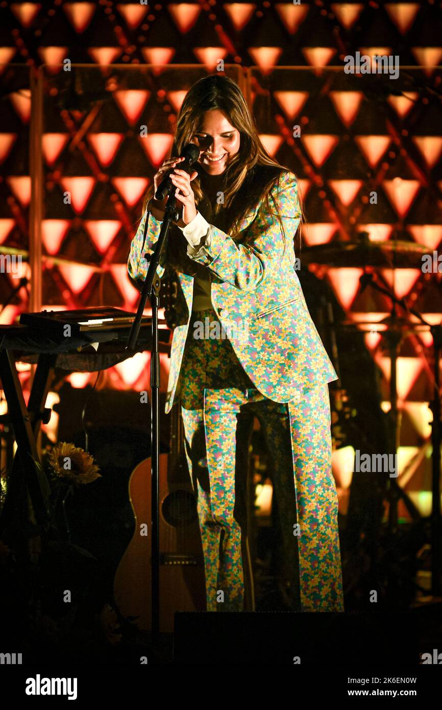 French singer Joyce Jonathan during a concert at La Nouvelle Eve, in ...