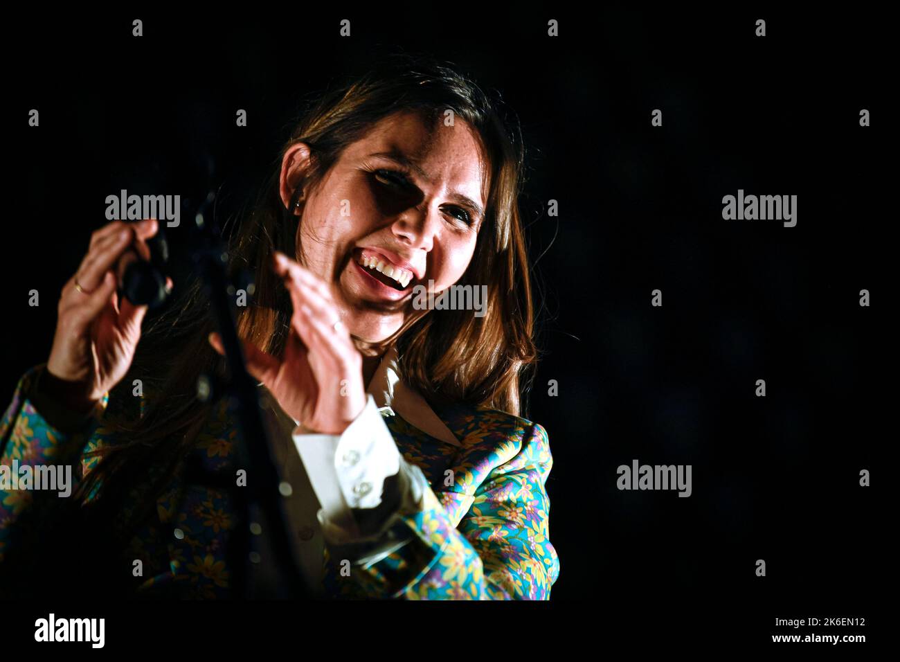 French singer Joyce Jonathan during a concert at La Nouvelle Eve, in ...