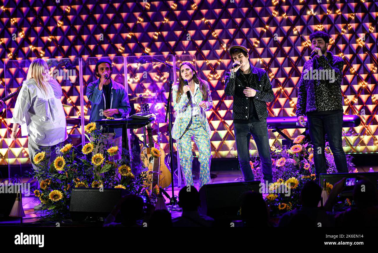 French singer Joyce Jonathan during a concert at La Nouvelle Eve, in ...