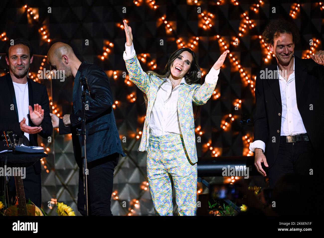 French singer Joyce Jonathan during a concert at La Nouvelle Eve, in ...