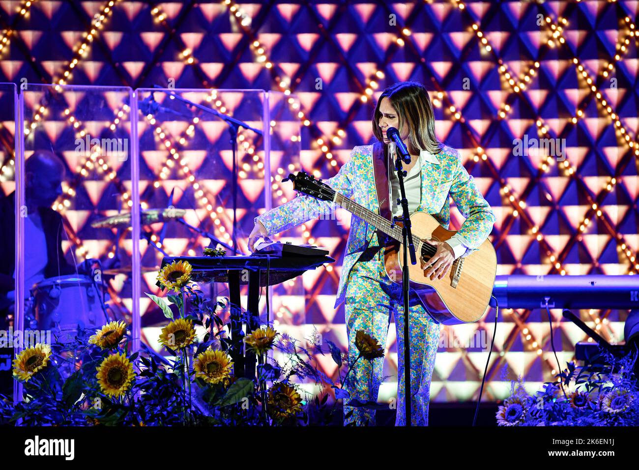 French singer Joyce Jonathan during a concert at La Nouvelle Eve, in ...