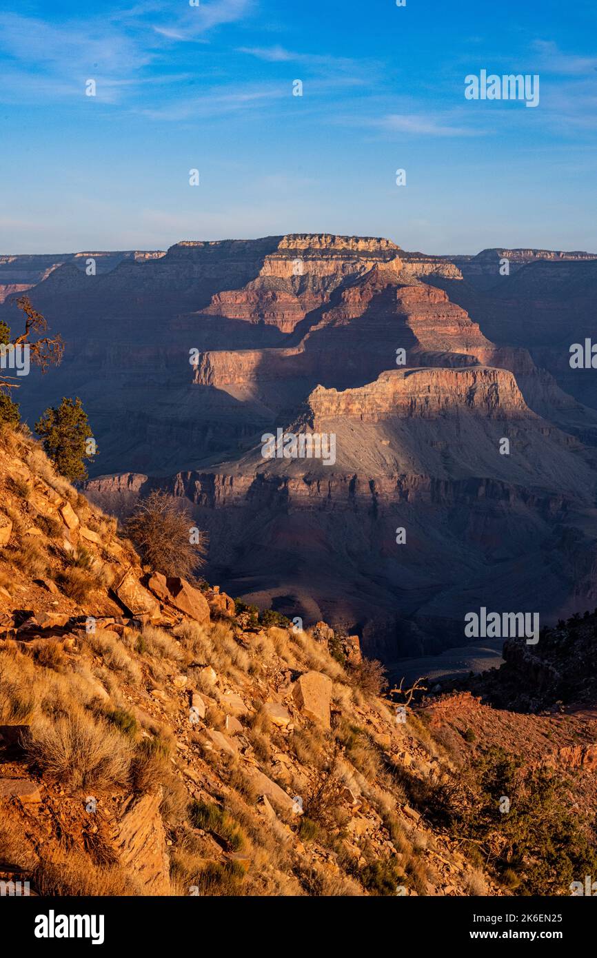 Slope of Canyon Wall Alnog the South Kaibab Trail in the grand Canyon ...