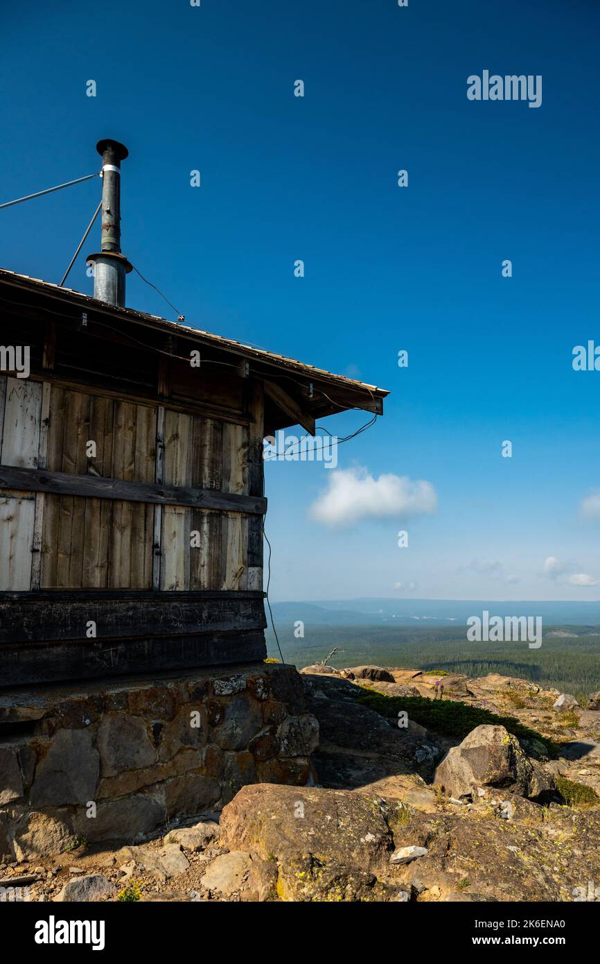 Smoke Stack and View From Observation Peak Fire Tower in Yellowstone ...