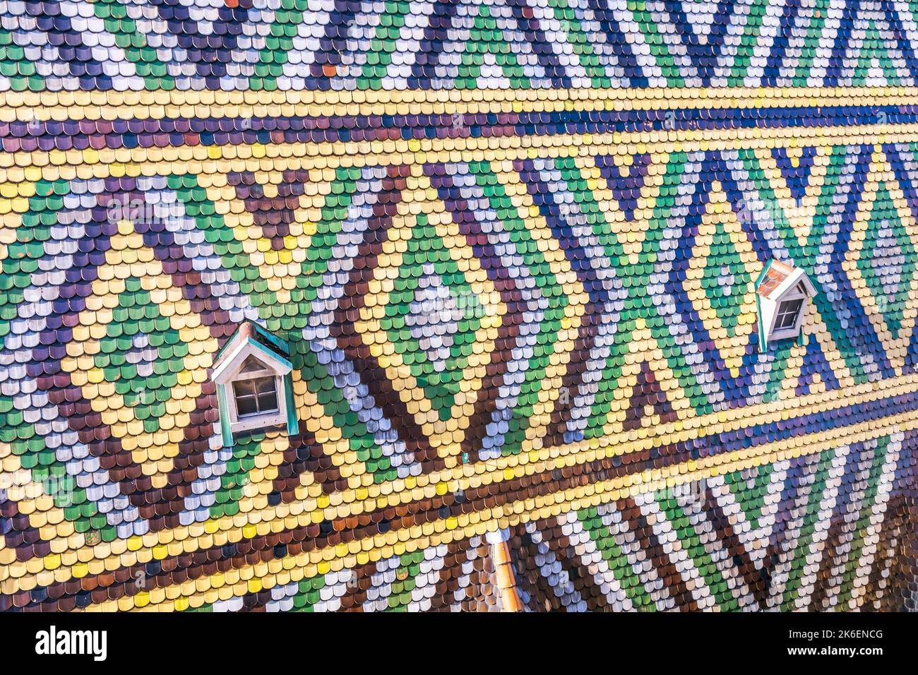 Abstract roof pattern with lonely window of St Stephen's Cathedral in ...
