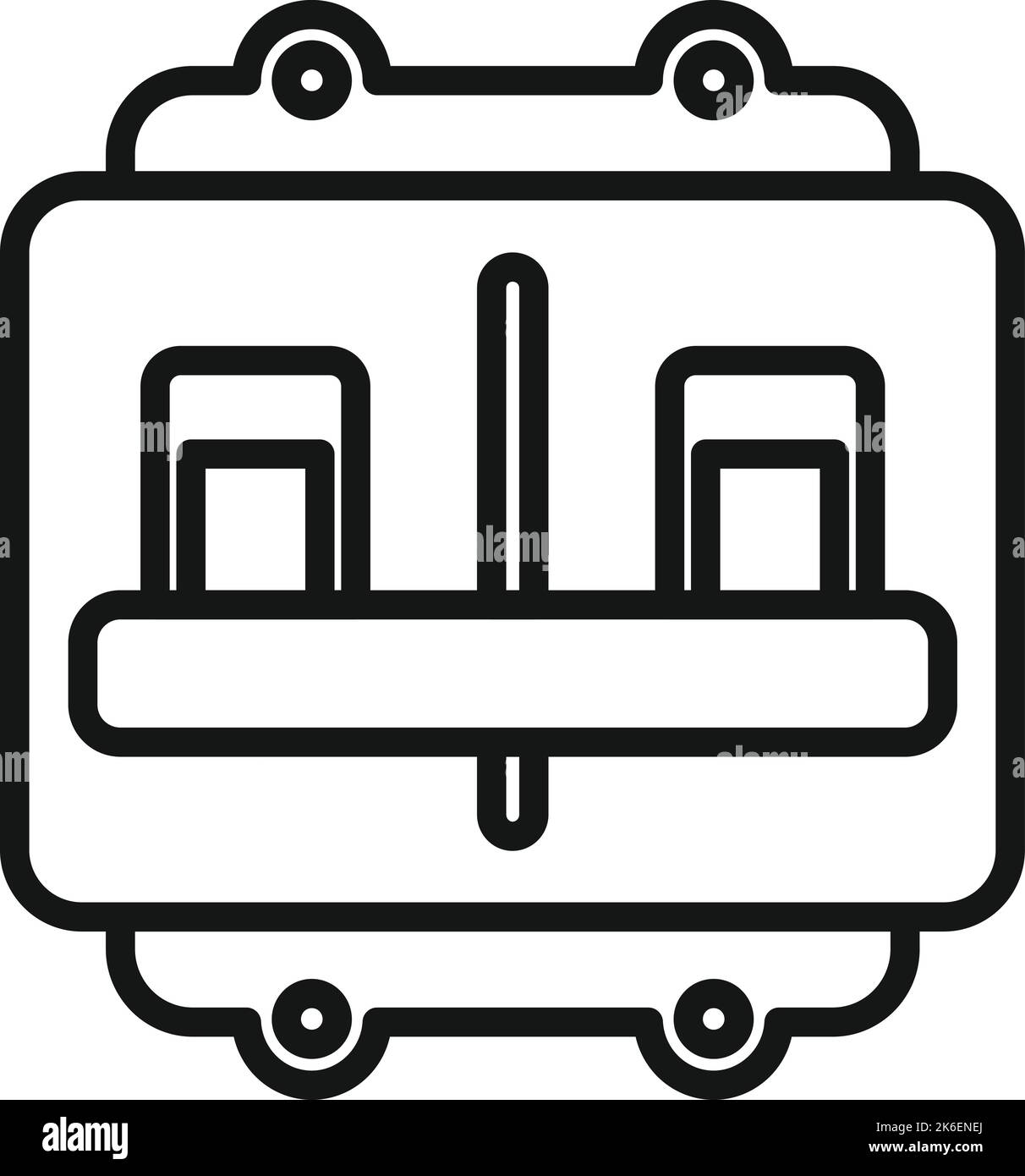 Breaker equipment icon outline vector. Circuit box. Fuse panel Stock ...