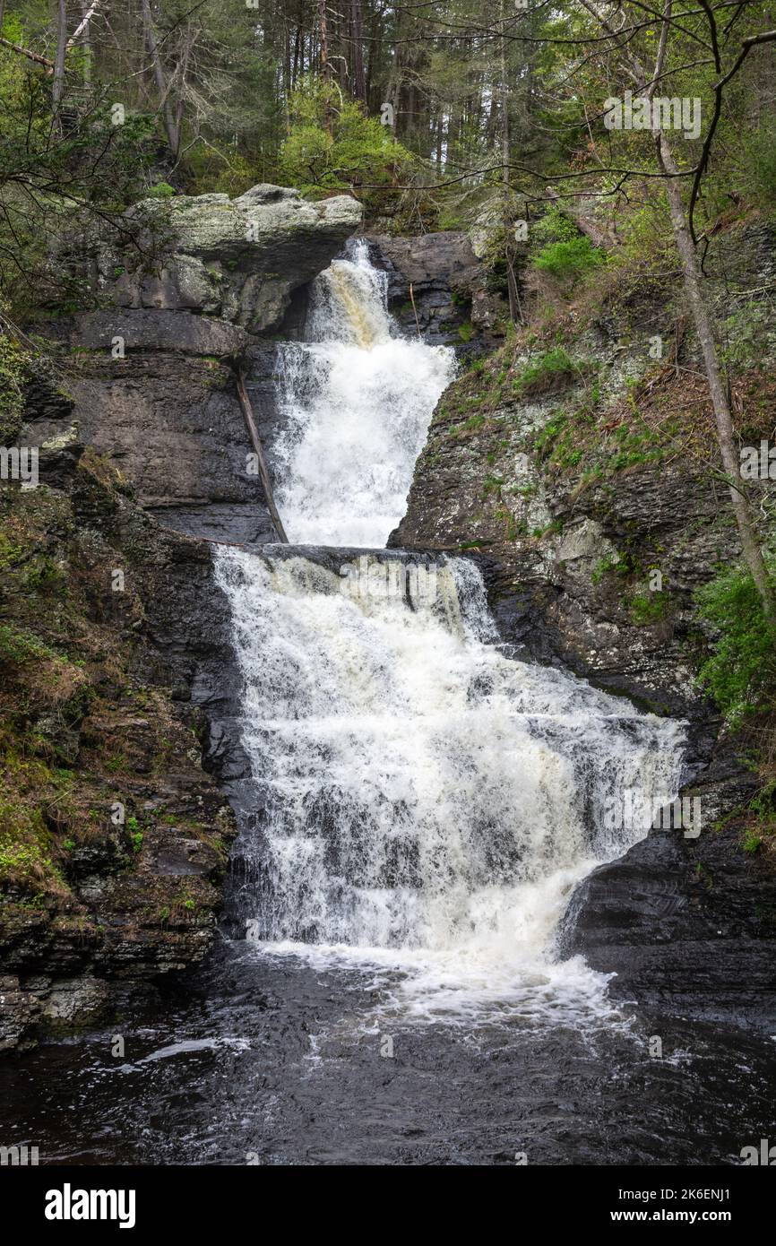 Middle tier of the Raymondskill Falls in Delaware Water Gap National ...