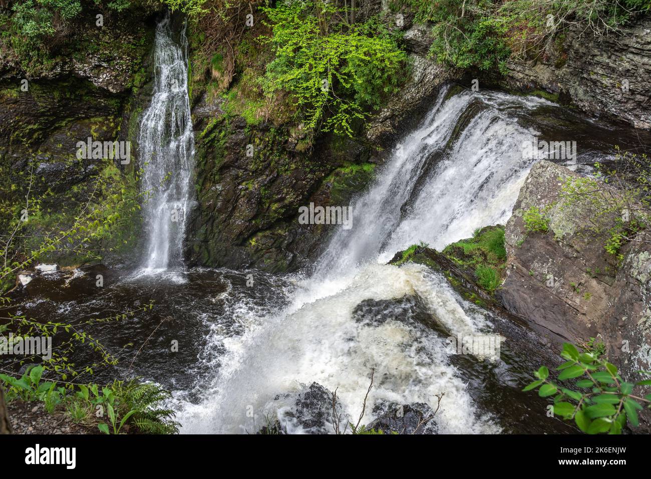 Lower falls and Bridal Veil Falls of the Raymondskill Falls in Delaware ...