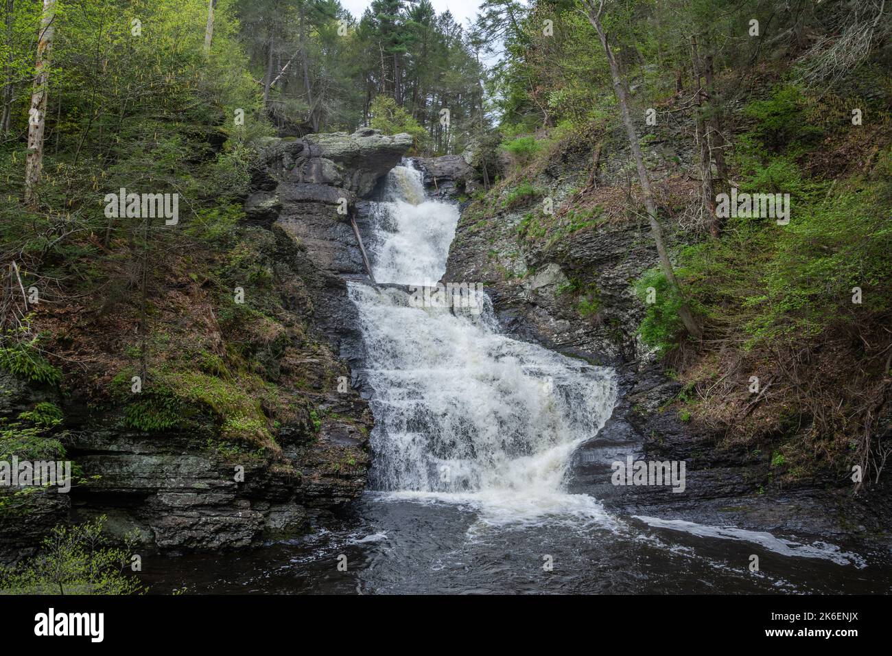 Middle tier of the Raymondskill Falls in Delaware Water Gap National ...
