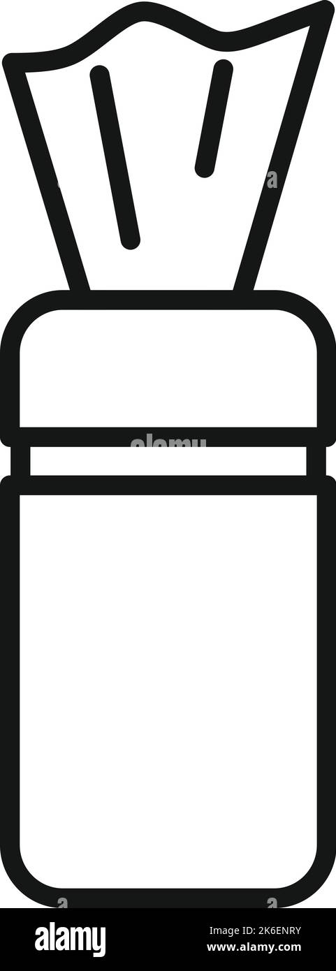 Tissue wet box icon outline vector. Paper roll. Baby square Stock ...