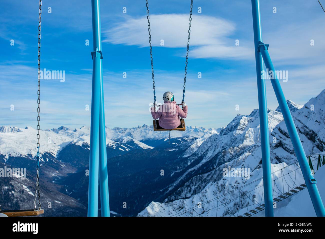 Swing with mountain view hi-res stock photography and images - Alamy