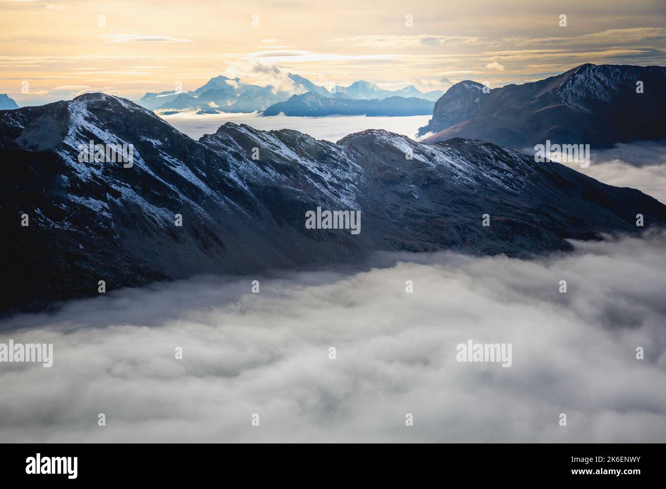 Stelvio mountain pass, impressive italian alps, Italy, border with ...