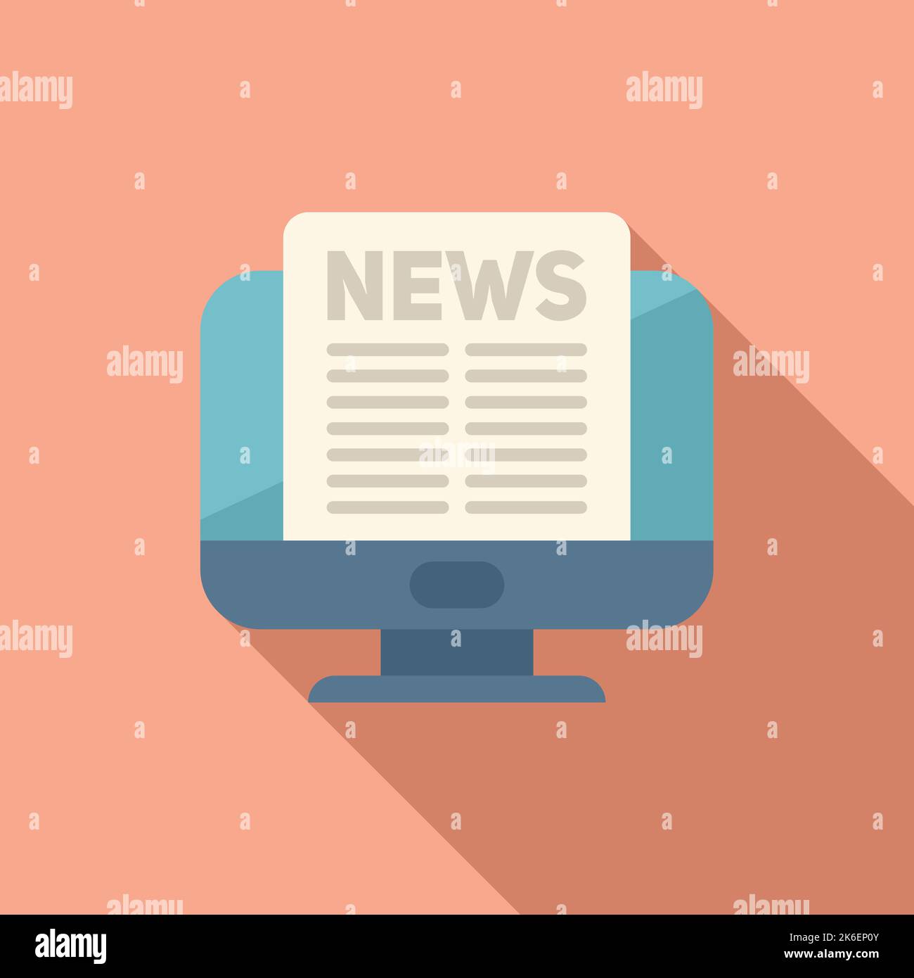 Newspaper media icon flat vector. News paper. Headline article Stock ...