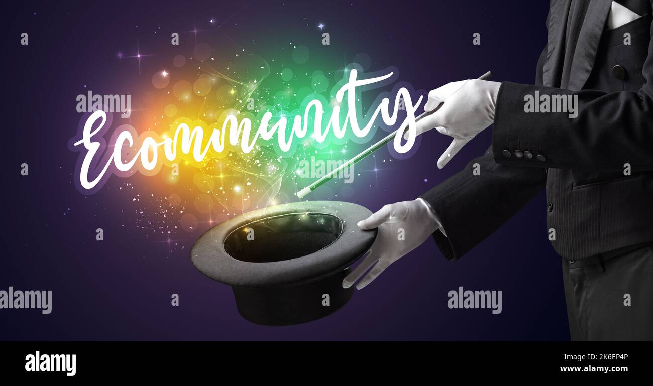 Young magician is showing magic trick Stock Photo - Alamy