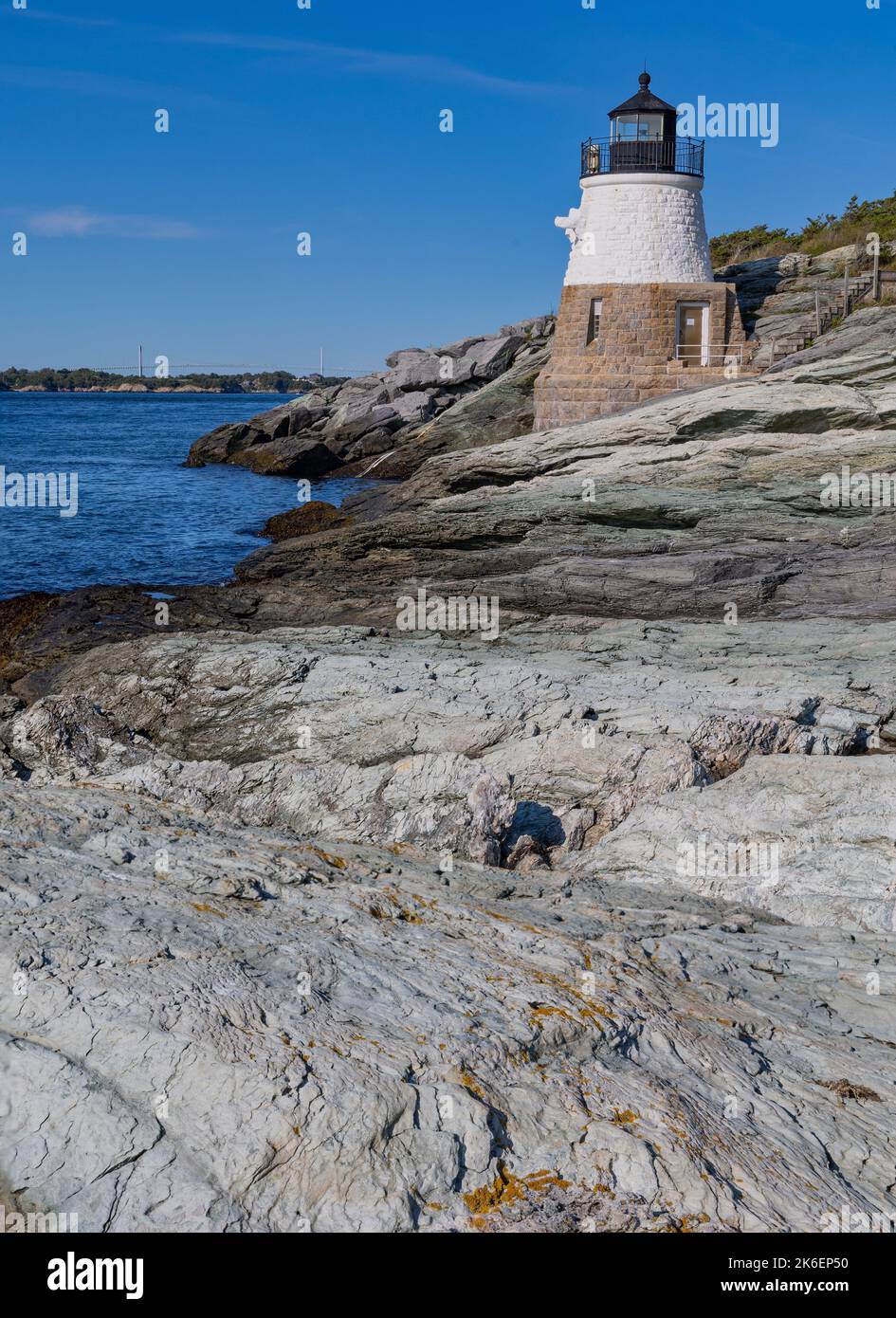 Castle Rock lighthouse in Newport RI Stock Photo - Alamy
