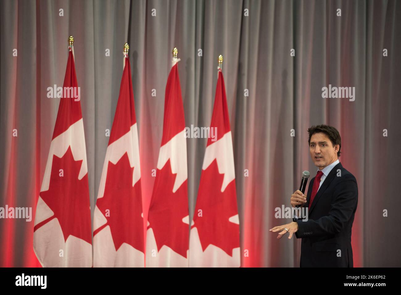 Prime Minster Justin Trudeau delivers remarks during a Liberal ...