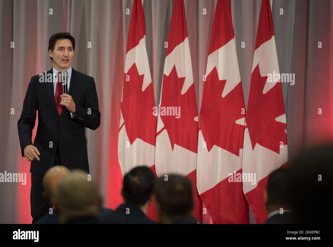 Prime Minster Justin Trudeau delivers remarks during a Liberal ...