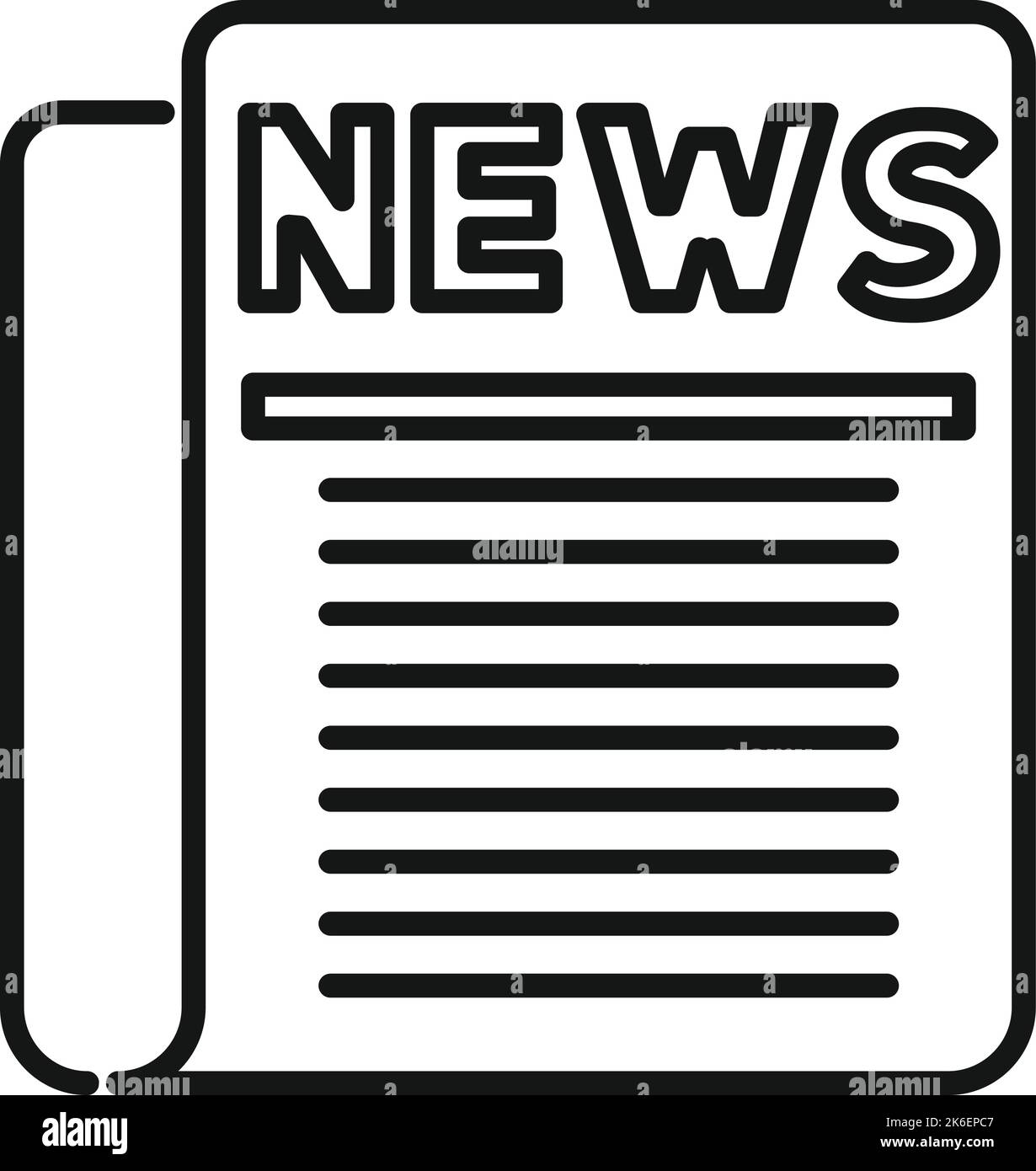 Newspaper page icon outline vector. Web press. Media article Stock ...