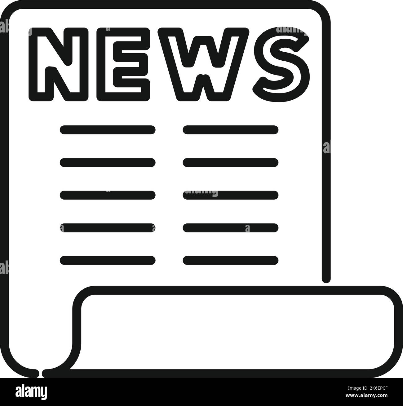 Newsletter icon outline vector. News paper. Web page Stock Vector Image ...